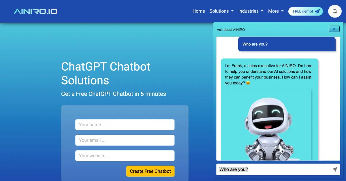 Finally, our Chatbots have a Button | AINIRO.IO