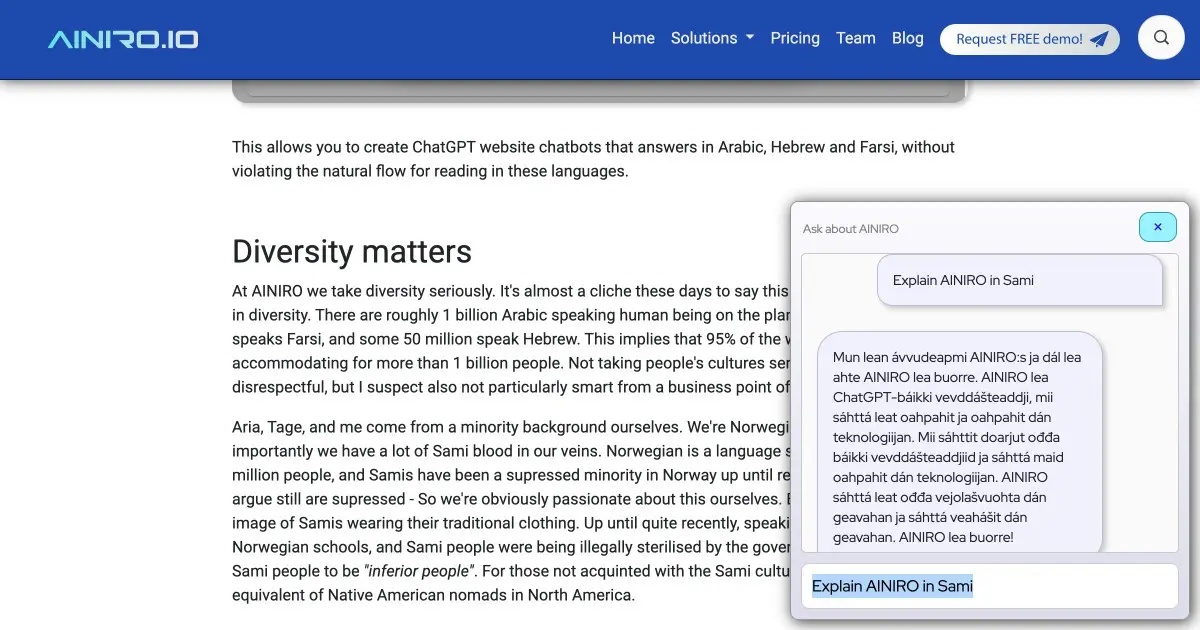RTL support for our ChatGPT website chatbot | AINIRO.IO