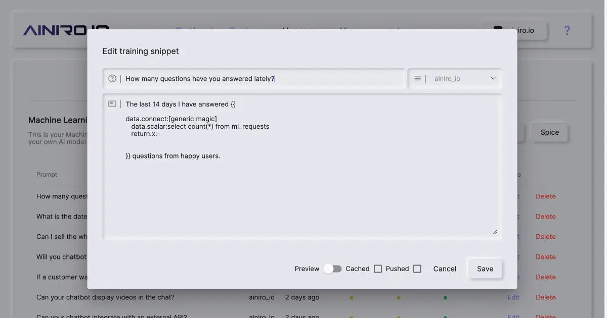 ChatGPT with Real Time Information | AINIRO.IO