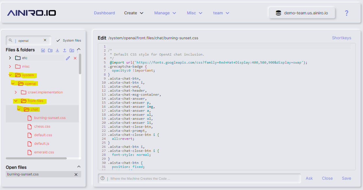Design your own ChatGPT Chatbot | AINIRO.IO